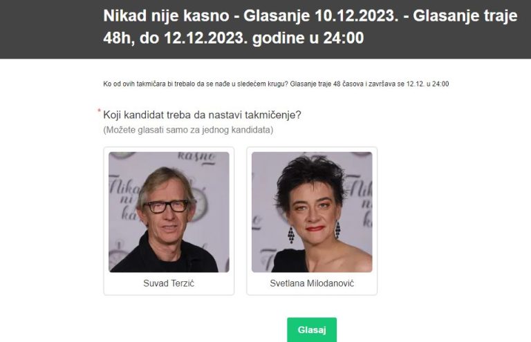 Ko je prošao dalje Nikad nije kasno#1